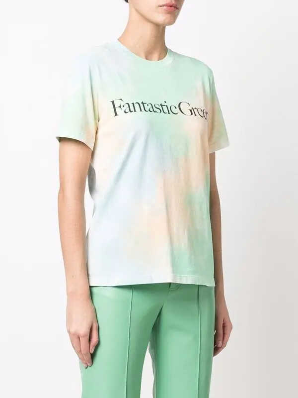 MSGM Slogan-print Cotton T-shirt - Green