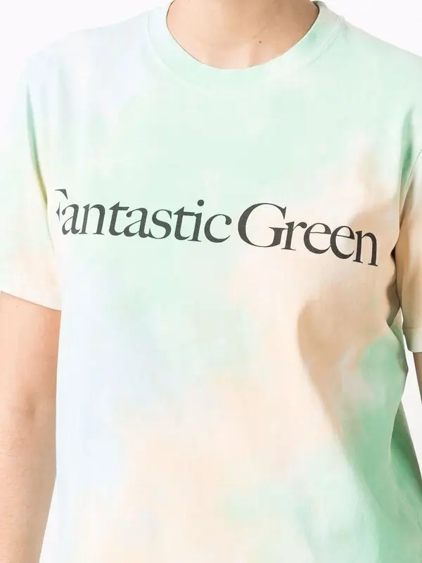 MSGM Slogan-print Cotton T-shirt - Green