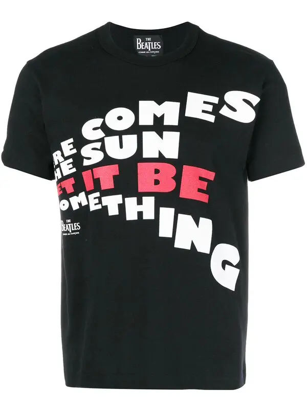 Comme Des Garçons The Beatles X Beatles Lyrics Print T-shirt - Black
