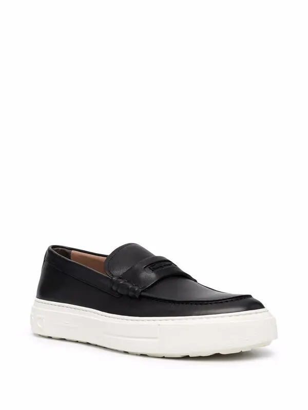 FERRAGAMO Gancini Platform Leather Loafers