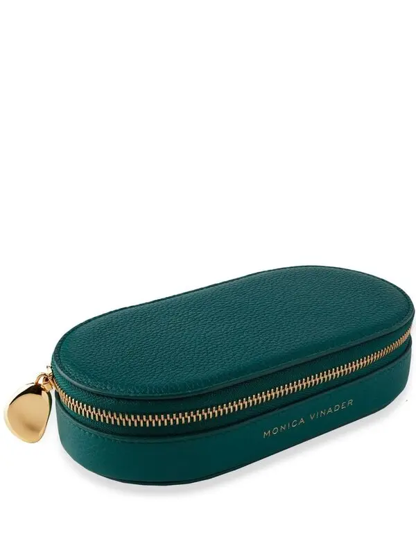 Monica Vinader Oval Leather Jewellery Box - Green