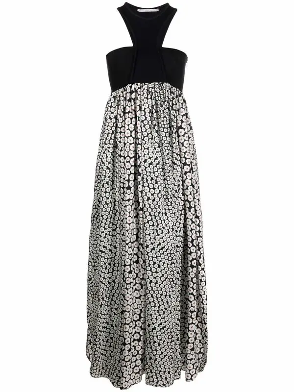 Stella McCartney Floral-print Cut-out Dress - Black