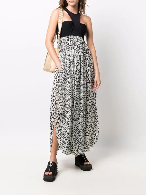 Stella McCartney Floral Print Cut-out Maxi Dress - Black