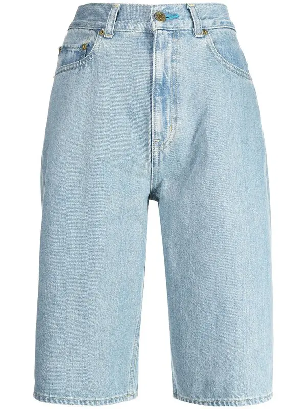 TU ES MON TRESOR High-rise Bermuda Denim Shorts