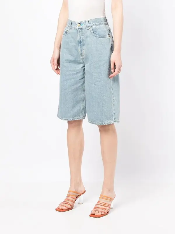 TU ES MON TRESOR High-rise Bermuda Denim Shorts