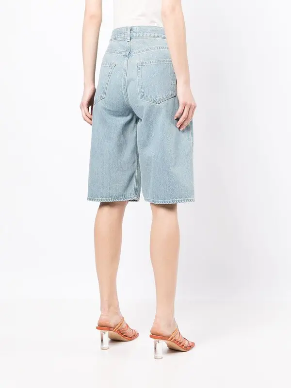 TU ES MON TRESOR High-rise Bermuda Denim Shorts