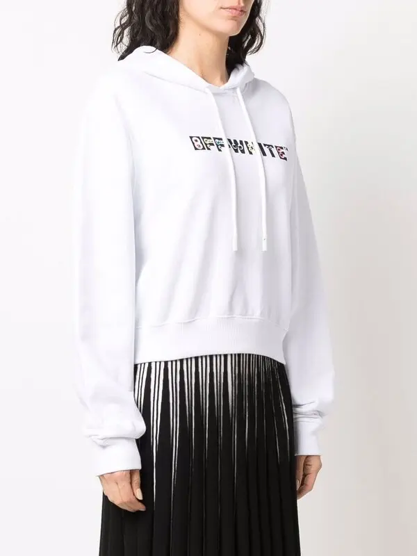Off-White Rhinestone-embellished Logo Hoodie