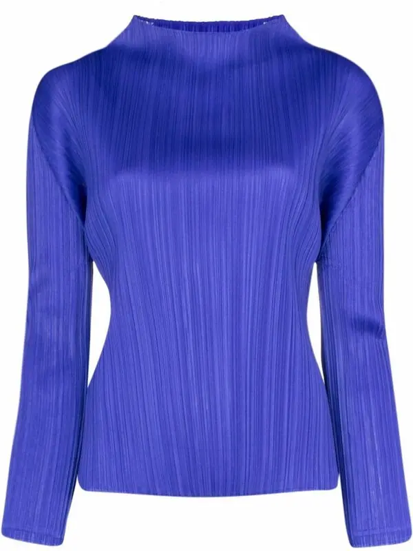 Issey Miyake Monthly Colours January Plissé-effect Top - Blue