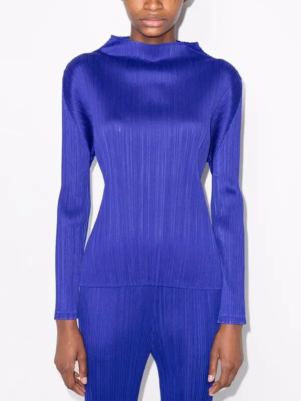 Issey Miyake Monthly Colors January Plissé-effect Top - Blue