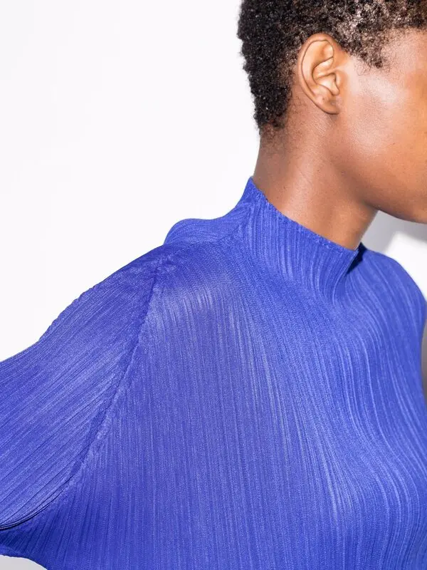 Issey Miyake Monthly Colors January Plissé-effect Top - Blue