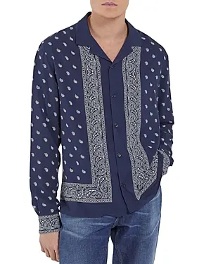 The Kooples New Classic Bandana Print Shirt In Navy - 60% Off | Editorialist