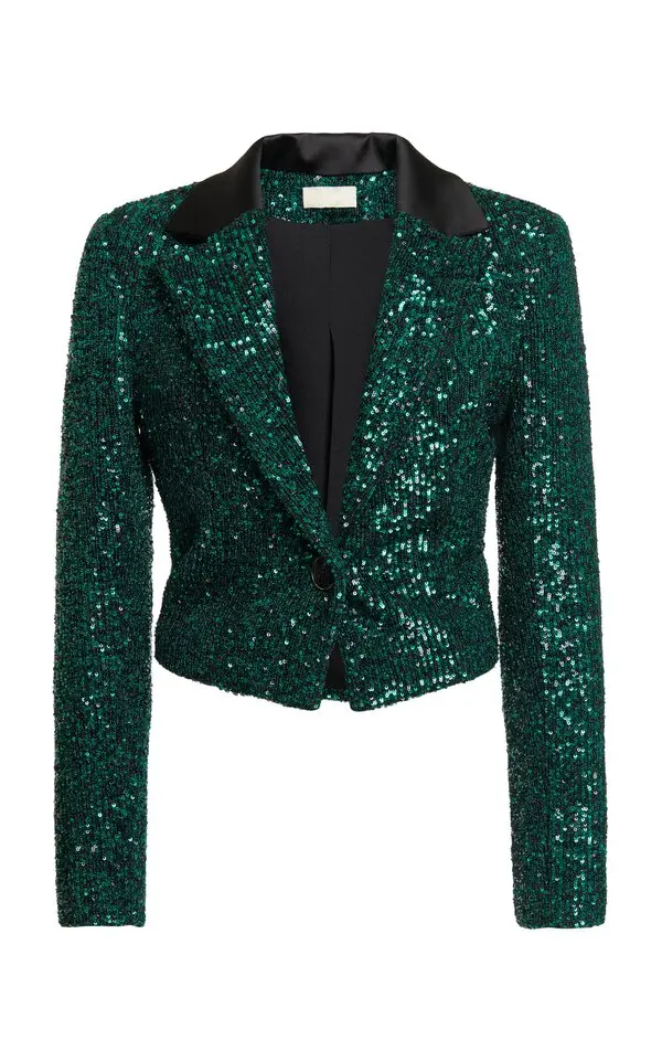 Elie Saab Paillette Crepe Jacket