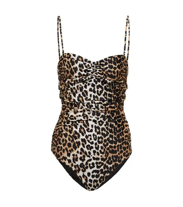 GANNI Leopard-print Swimsuit