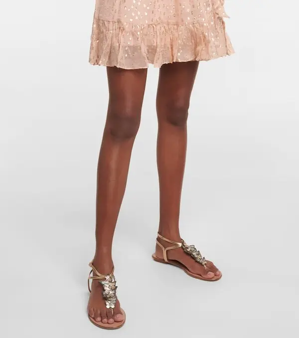 AQUAZZURA Papillon Leather Thong Sandals