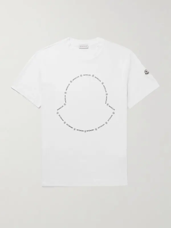 Moncler Logo-appliquéd Printed Cotton-jersey T-shirt