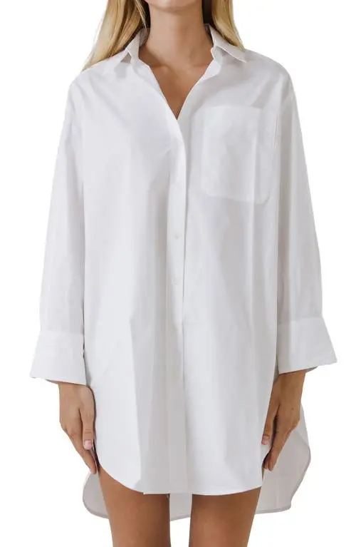 English Factory Classic Collared Shirtdress - White