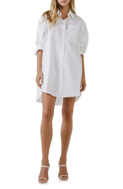 English Factory Classic Collared Shirtdress - White
