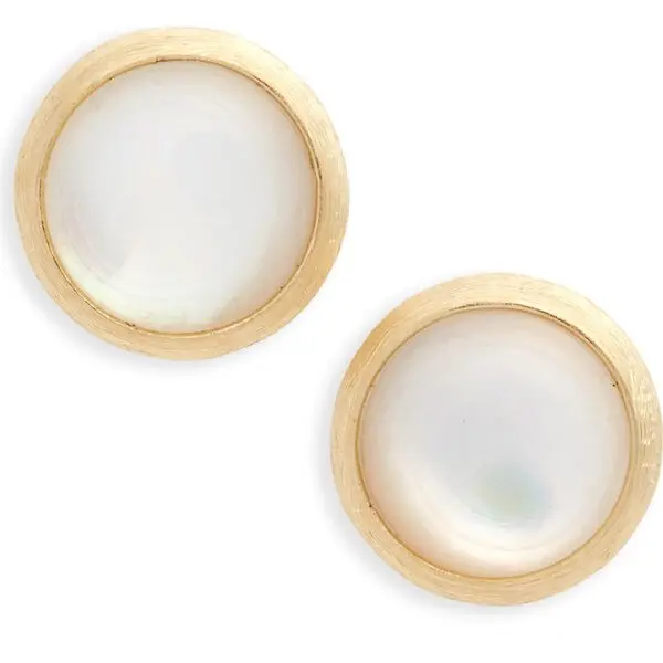 Marco Bicego Jaipur Semiprecious Stone Stud Earrings - Yellow Gold/white Mop