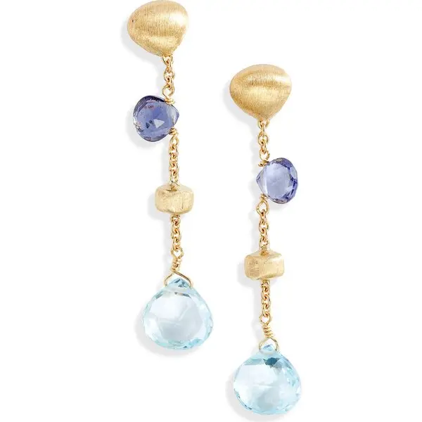 Marco Bicego Paradise Iolite And Blue Topaz Drop Earrings - Gold