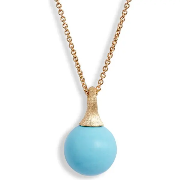 Marco Bicego Africa Boule Semiprecious Pendant Necklace - Turquoise/yellow Gold