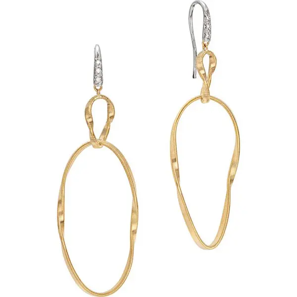 Marco Bicego Marrakech Onde 18k Yellow Gold And Diamond Drop Earrings - Yellow/white Gold