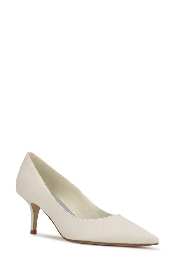 Nine West Arlene Pointed Toe Pump - Ivory Satin | Editorialist