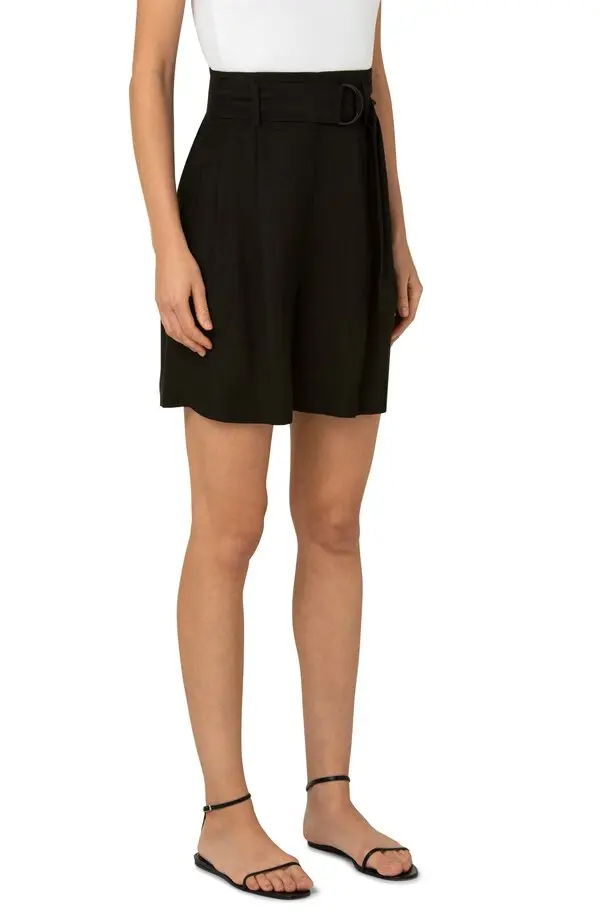 Akris High Waist Belted Pleated Shorts