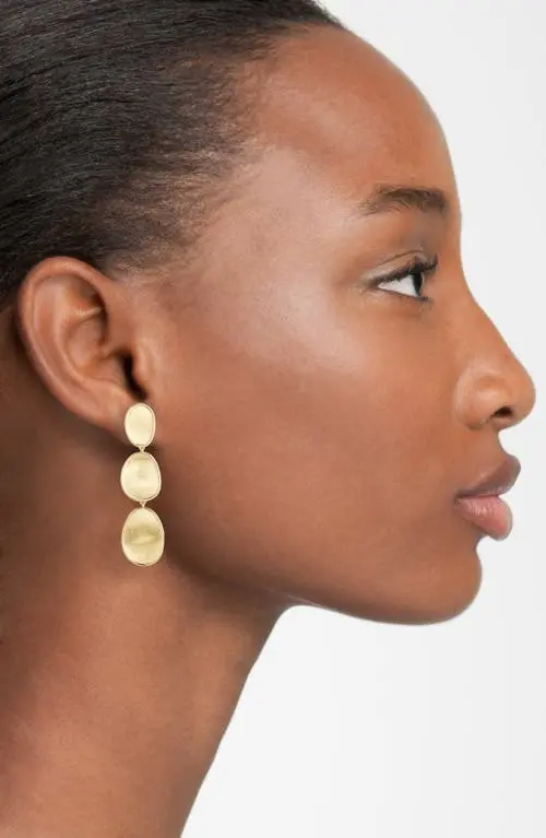 Marco Bicego Lunaria Small Triple Drop Earrings - Yellow Gold
