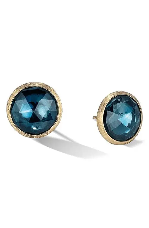 Marco Bicego Jaipur London Blue Topaz Stud Earrings - Yellow Gold