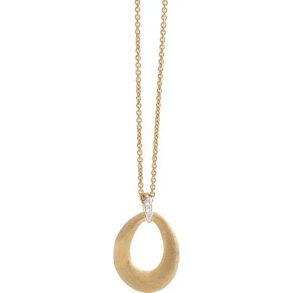 Marco Bicego Lucia 18k Yellow Gold And Diamond Hoop Pendant Necklace - White Gold/yellow God