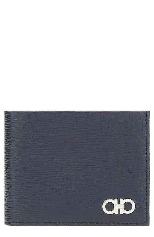 FERRAGAMO Revival Double Gancio Bicolor Wallet - Deep Ocean Nero