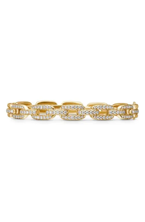 David Yurman 18k Yellow Gold Stax Diamond Chain Link Bracelet - Yellow Gold/diamond