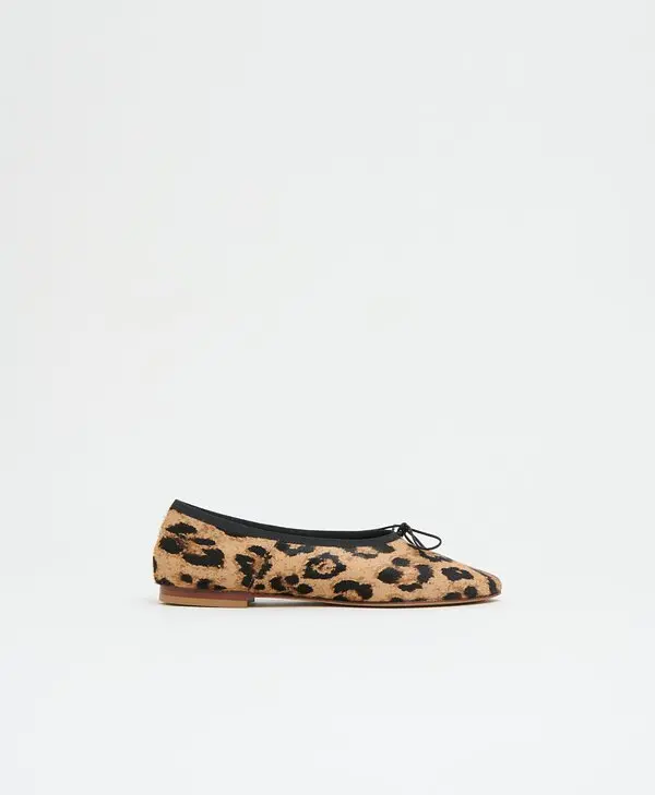 MANSUR GAVRIEL Dream Ballerina Flat - Leopard Pony Hair/black