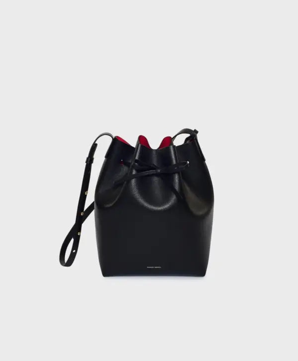 MANSUR GAVRIEL Bucket Bag - Saffiano/black/flamma