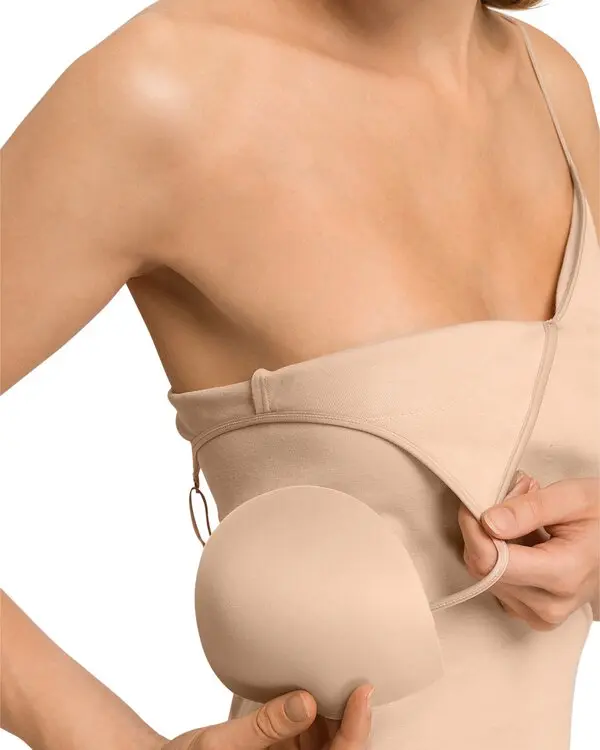 Hanro Cotton Seamless Padded Spaghetti Strap Cami - Beige