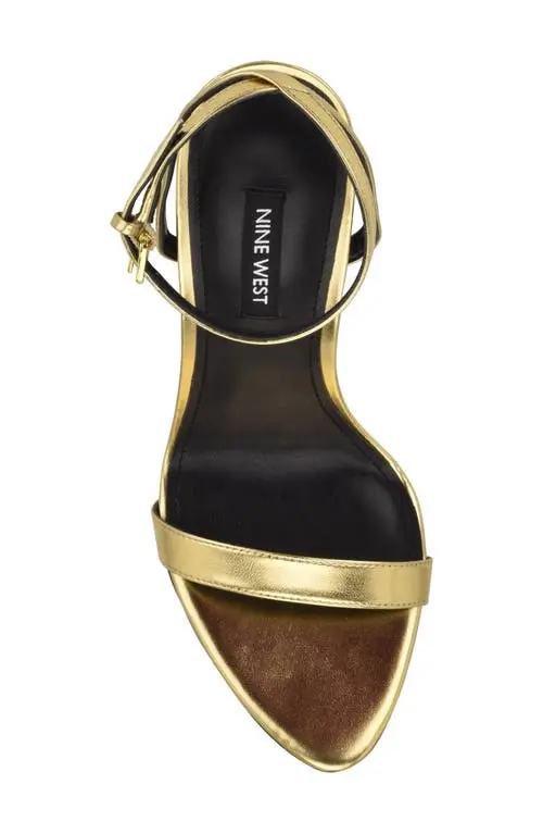 Nine West Reina Ankle Strap Sandal - Gold