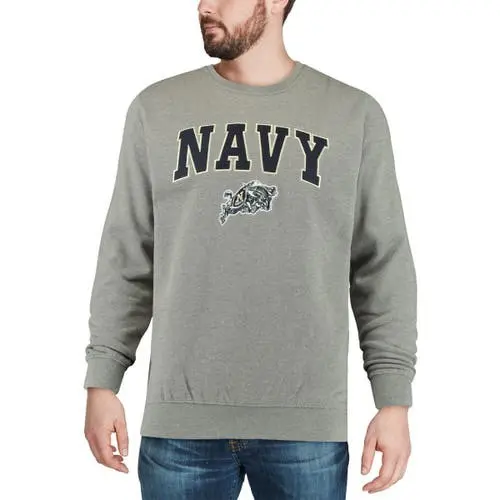 COLOSSEUM Navy Midshipmen Arch & Logo Crew Neck Sweatshirt