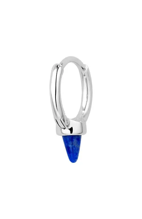 MARIA TASH Single Short Lapis Spike Hoop Earring - White