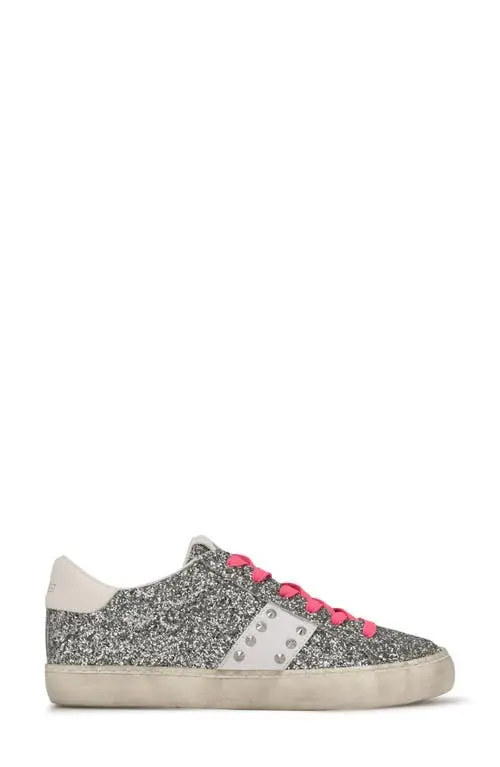 Nine West Sneaks Studded Sneakers - Silver Glitter/white