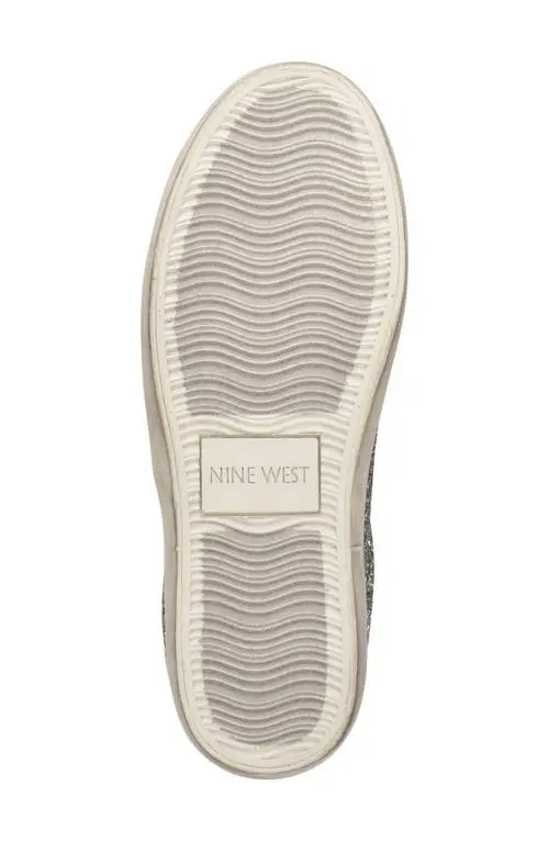 Nine West Sneaks Studded Sneakers - Silver Glitter/white