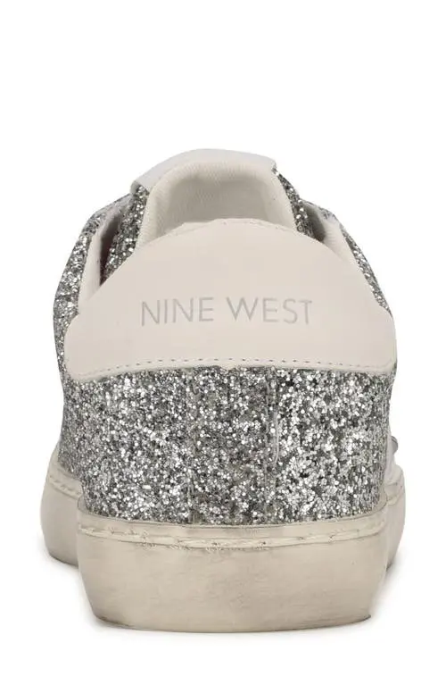 Nine West Sneaks Studded Sneakers - Silver Glitter/white