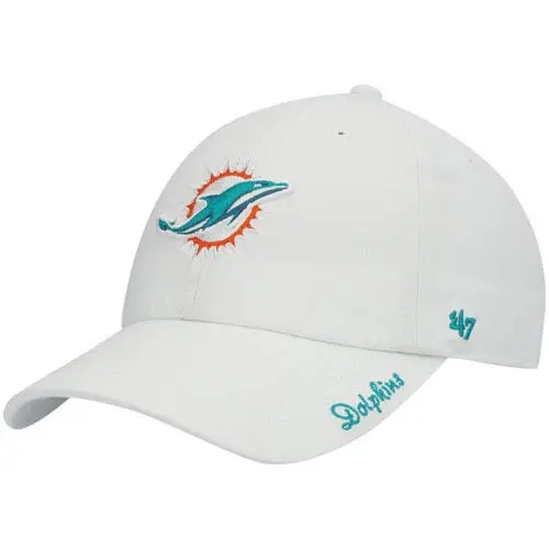 '47 Miami Dolphins Miata Clean Up Adjustable Hat - White