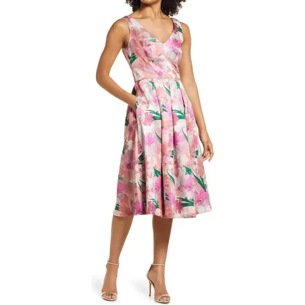 Eliza J Floral Fit & Flare Dress