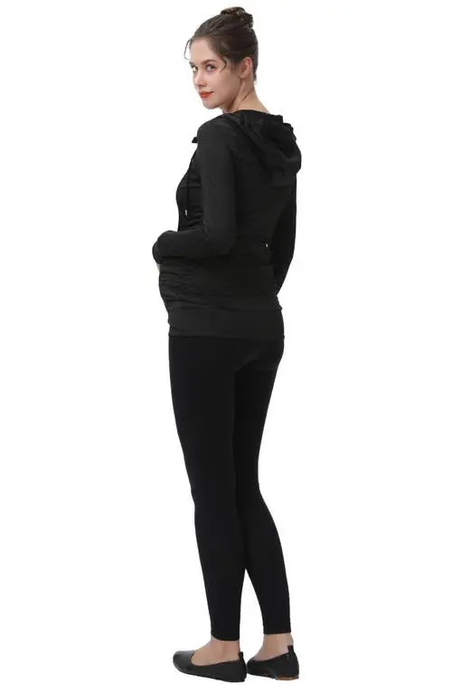 KIMI + KAI Momo Ruched Zip Maternity Hoodie
