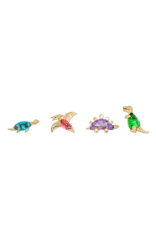 GIRLS CREW Dino-mite Stud Earrings Set - Gold