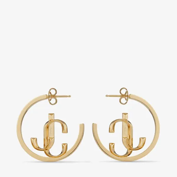 JIMMY CHOO Jc Monogram Hoop Earrings - Silver