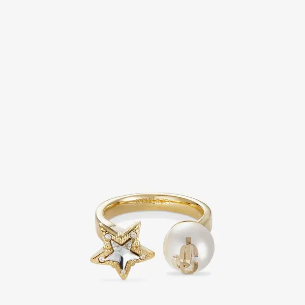JIMMY CHOO Jc Star Pearl Ring - Gold/white/crystal
