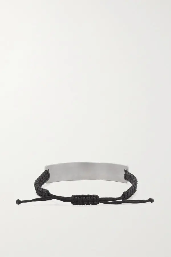 DIANE KORDAS Evil Eye Titanium And Cord Bracelet With Diamonds - Black