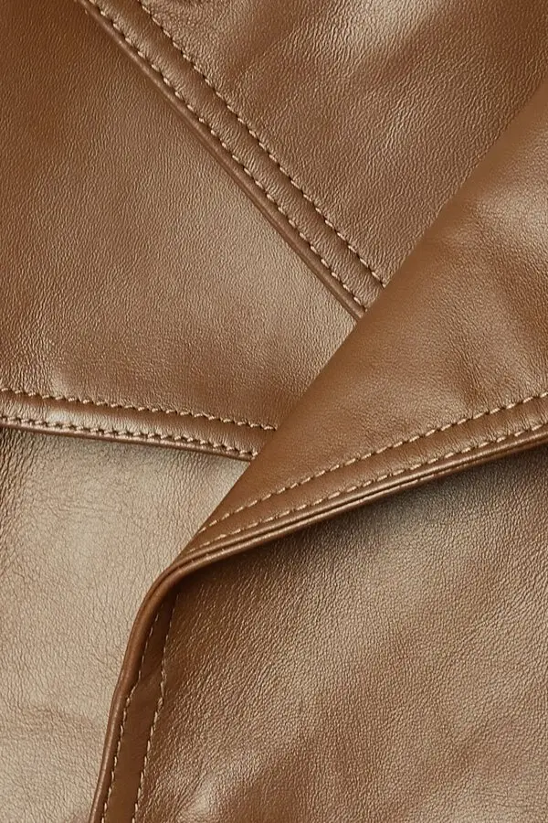 Max Mara Alex Buckled Leather Trench Coat