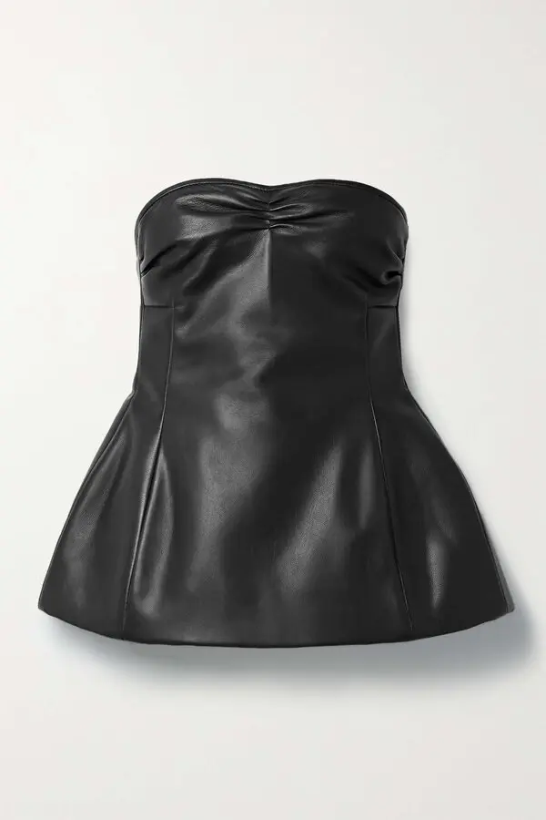 Khaite Blanche Strapless Leather Top